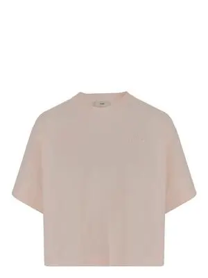 AUTRY Cotton T-shirt With Logo - Pink