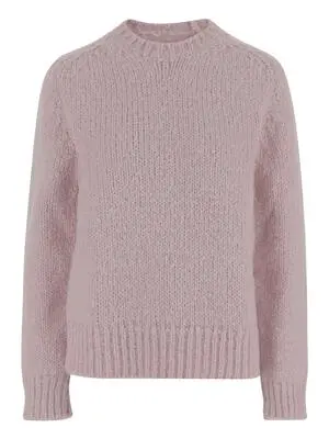 JIL SANDER Wool Blend Crew Neck Sweater - Pink