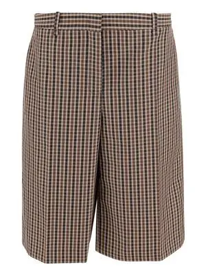 JIL SANDER Wool Plaid Short Pants - Red