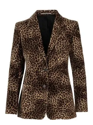 TAGLIATORE Leopard Print Cupro Jacket