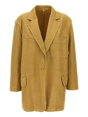 Max Mara Garment-dyed Cotton Canvas Blazer - Beige