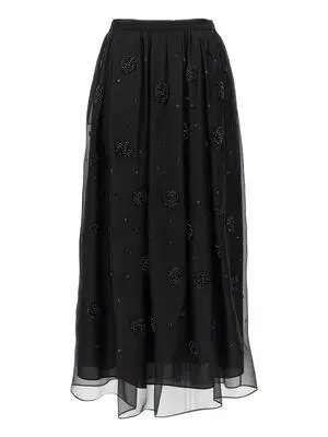 Max Mara Wilma Organza Skirt - Black