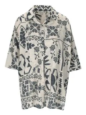 PAHIESA FORMENTERA Patterned Viscose Shirt - White
