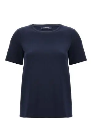 Max Mara T-shirt Jersey Scuba Crewneck - Blue