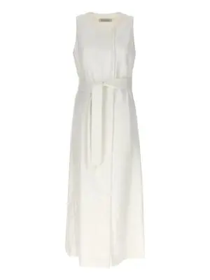 Max Mara Aureo Linen Maxi Waistcoat - White