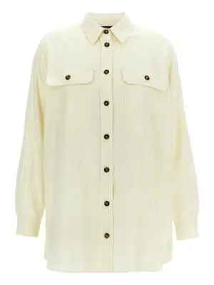 Max Mara Cotton Flannel Shirt - White