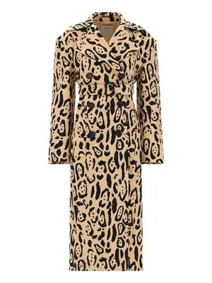 SPORTMAX Grembo Animal Print Trench Coat