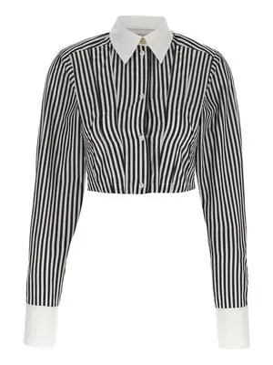 SPORTMAX Abano Striped Cotton Poplin Shirt