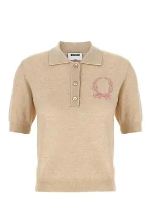 Moschino Polo Cashmere Blend Sweater - Beige