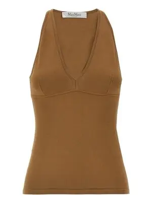 Max Mara Stretch Viscose Crêpe Top - Brown