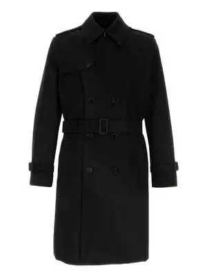 Burberry Gabardine Trench Coat - Black