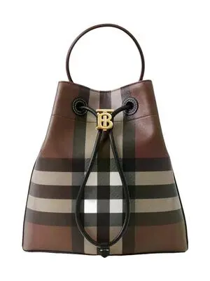 Burberry Checked Bucket Bag - Brown