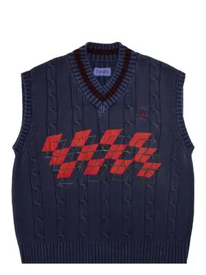 THAMES MMXX Cable Knit Sweater Vest - Blue