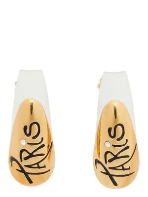 D'HEYGERE French Manicure Paris Nail Earrings - Gold