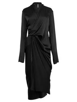 Rick Owens Charmeuse Wrap Dress - Black