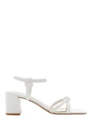 GIANVITO ROSSI Juno Knotted Leather Sandals - White