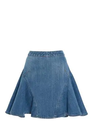 Givenchy Flared Denim Mini Skirt - Blue