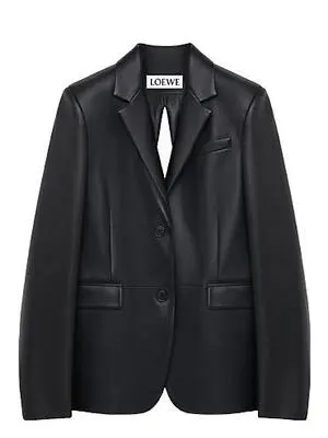Loewe Tailored Split-back Leather Blazer - Black