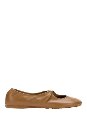 Loewe Pebble Leather Ballerina Flats Oak