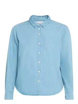 Sprwmn Chambray Fitted Button-front Shirt - Danielle