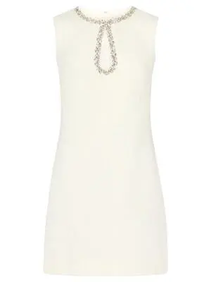 MILLY Eden Embellished Bouclé Mini Dress - White