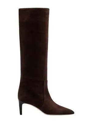 Paris Texas Suede Stiletto Knee-high Boots - Cioccolato