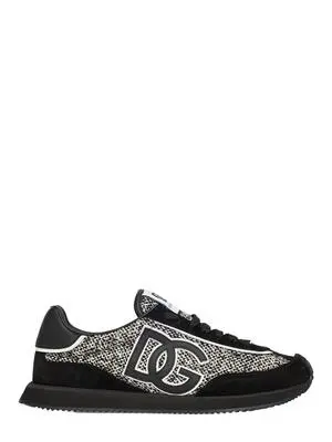 Dolce & Gabbana Suede And Wool Runner Sneakers Blck/white