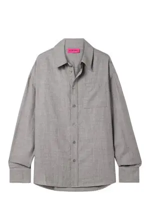 THE ELDER STATESMAN Oversized Wool And Cashmere-blend Shirt - Silver