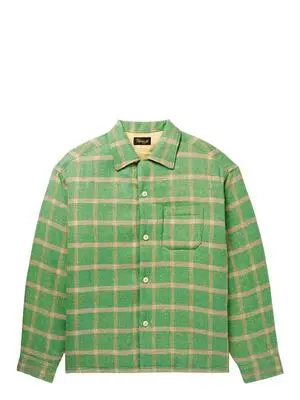 Visvim Keesey Checked Linen And Wool-blend Down Jacket - Green