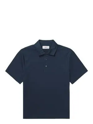 Mr P. Mercerised Cotton Polo Shirt - Blue