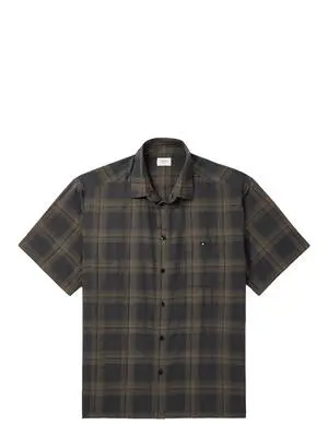 Saint Laurent Checked Cotton-voile Shirt - Black