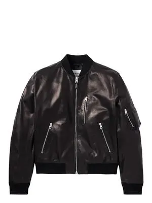 Givenchy Leather Bomber Jacket - Black