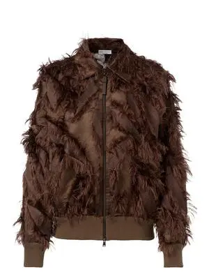 Brunello Cucinelli Feather-trimmed Jacket - Brown