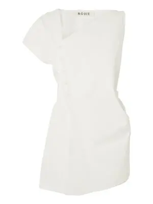 RÓHE Asymmetric Cotton-poplin Top - White