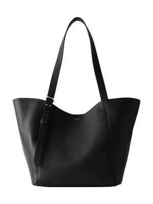 Max Mara Archetipo Textured-leather Tote - Black