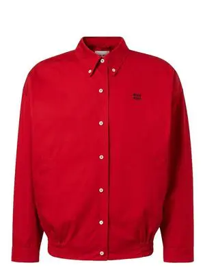 Miu Miu Cotton Poplin Blouson Red