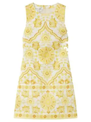 Cara Cara Mackenzie Printed Crepe Mini Dress - Yellow