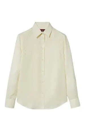 Gucci Gg Crêpe Silk Shirt - White