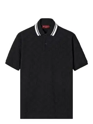 Gucci Gg Stretch Cotton Polo - Black