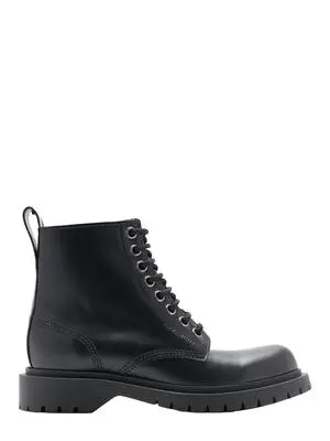 Givenchy Lace-up Leather Combat Boots - Black