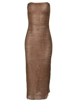 FRANCESCA MIRANDA Exclusive Vision Silk Midi Dress - Neutral