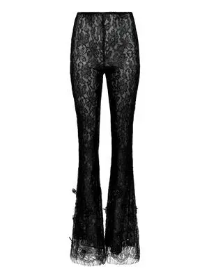 FRANCESCA MIRANDA Silk Blend Wide Leg Pants - Black