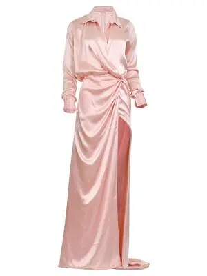 FRANCESCA MIRANDA Silk Maxi Dress - Pink