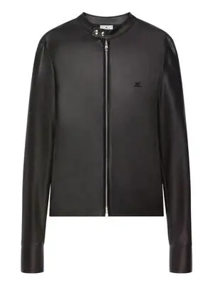 COURREGES Zip-up Biker Jacket - Black