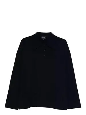 A.p.c. Long-sleeves Wool Polo Shirt - Blue