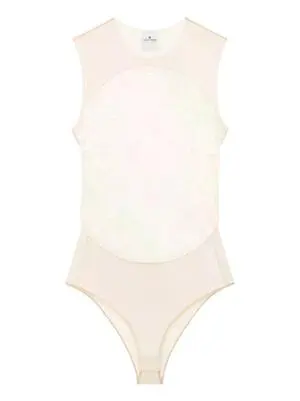 COURREGES Illusion Circle Lace Bodysuit - Neutrals