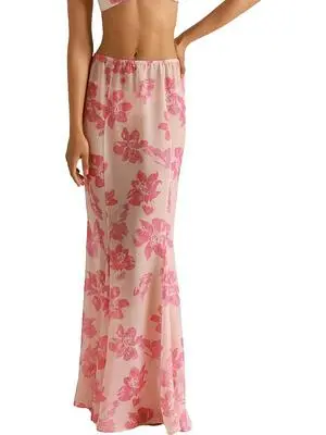 Kiki De Montparnasse Papillon Et Orchidee Maxi Skirt - Pink Floral