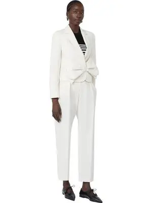 Max Mara Cotton Twill Cropped Jacket - White
