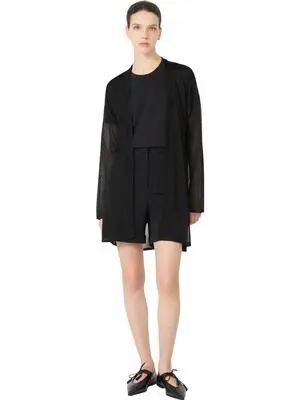 Max Mara Viscose Yarn Midi Wrap Cardigan - Black