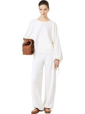 Max Mara Fine Wool Yarn Batwing Sleeve Jumper - White